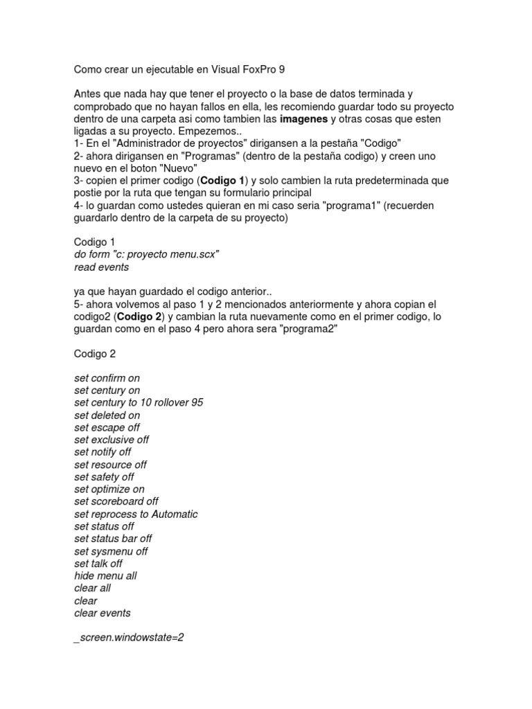 Como Crear Un Ejecutable en Visual Fox P | PDF | Software | Informática