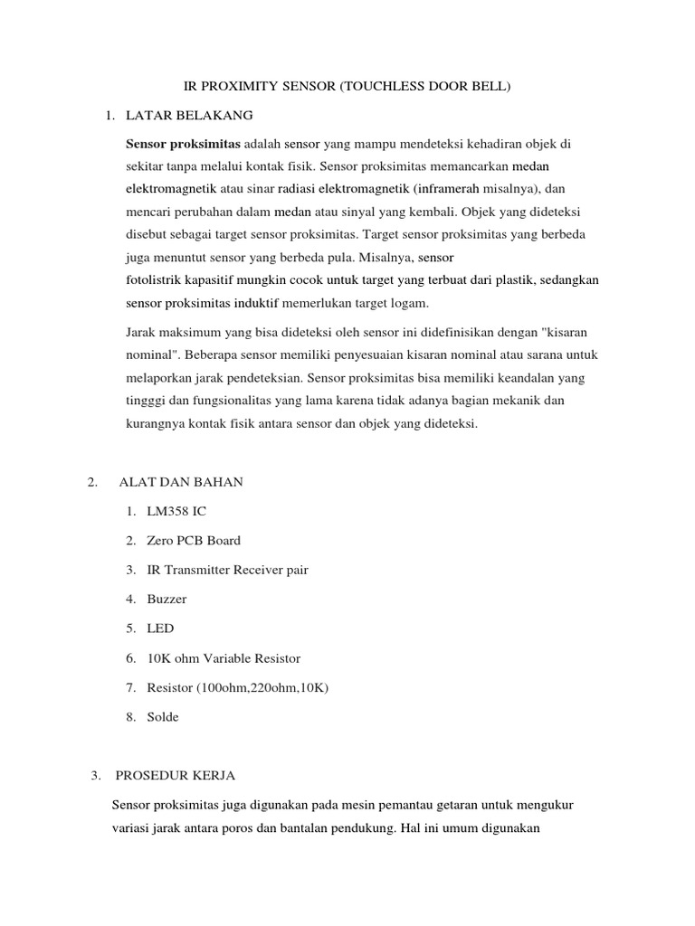 Sensor Proksimitas Inframerah untuk Pintu | PDF | Sains & Matematika ...