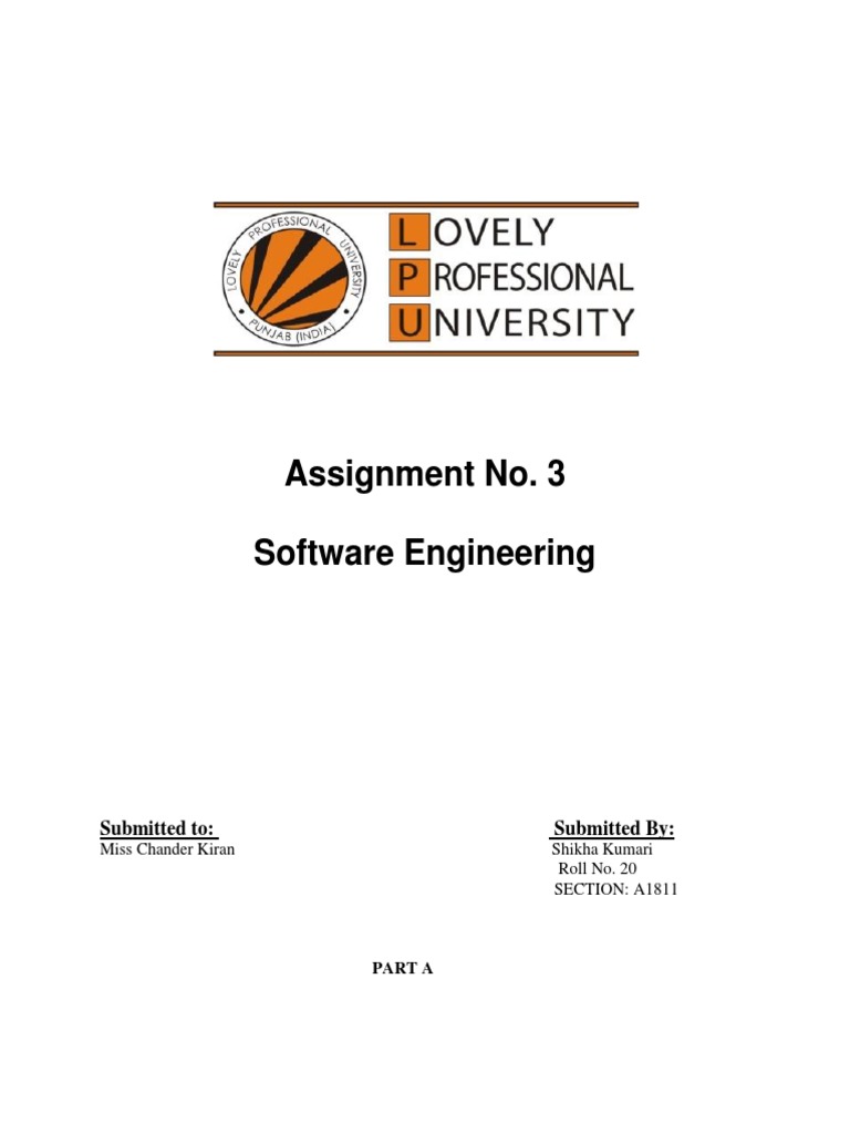 Assignment No. 3 Software Engineering | PDF | Verification And Validation | Object Oriented ...