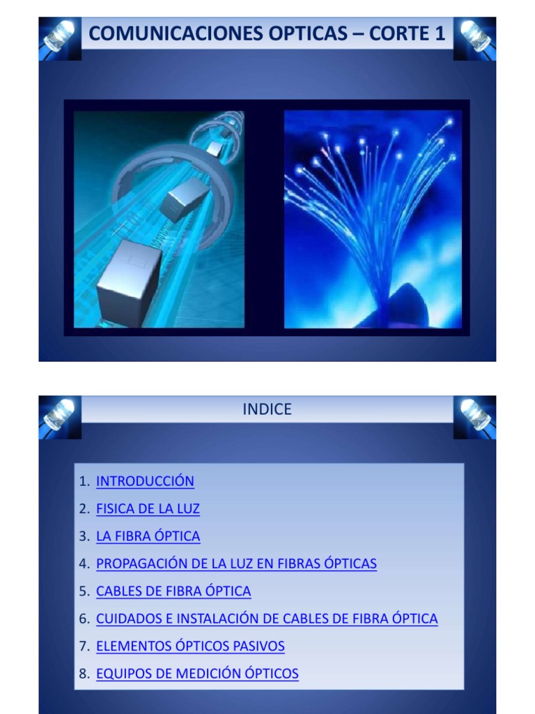 Teoria Comunicaciones Ópticas PDF | PDF | Ligero | Fibra óptica