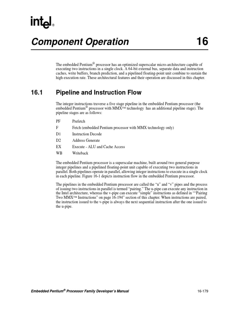 Component Operation: 16.1 Pipeline and Instruction Flow | Download Free PDF | 64 Bit Computing ...