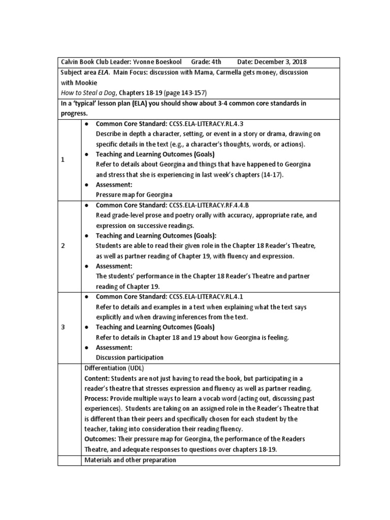 Lesson Plan 8 | PDF | Common Core State Standards Initiative | Reading ...