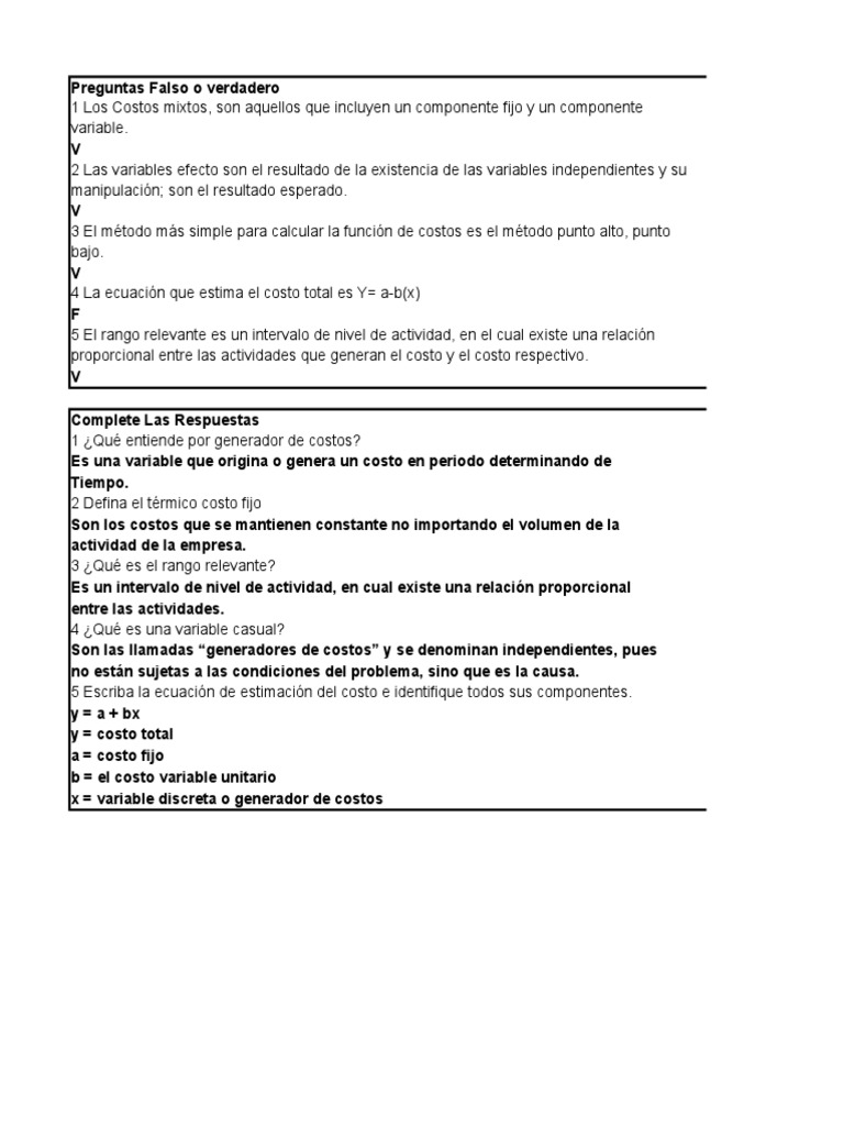 Costos Mixtos y Variables: Guía Esencial | PDF
