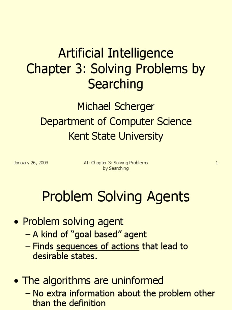 Artificial Intelligence Chapter 3: Solving Problems by Searching | PDF ...