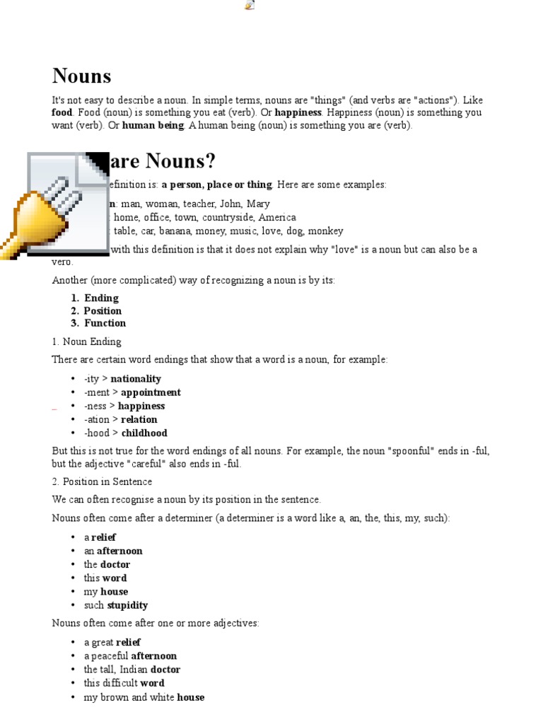 Nouns | PDF | Noun | Grammatical Number