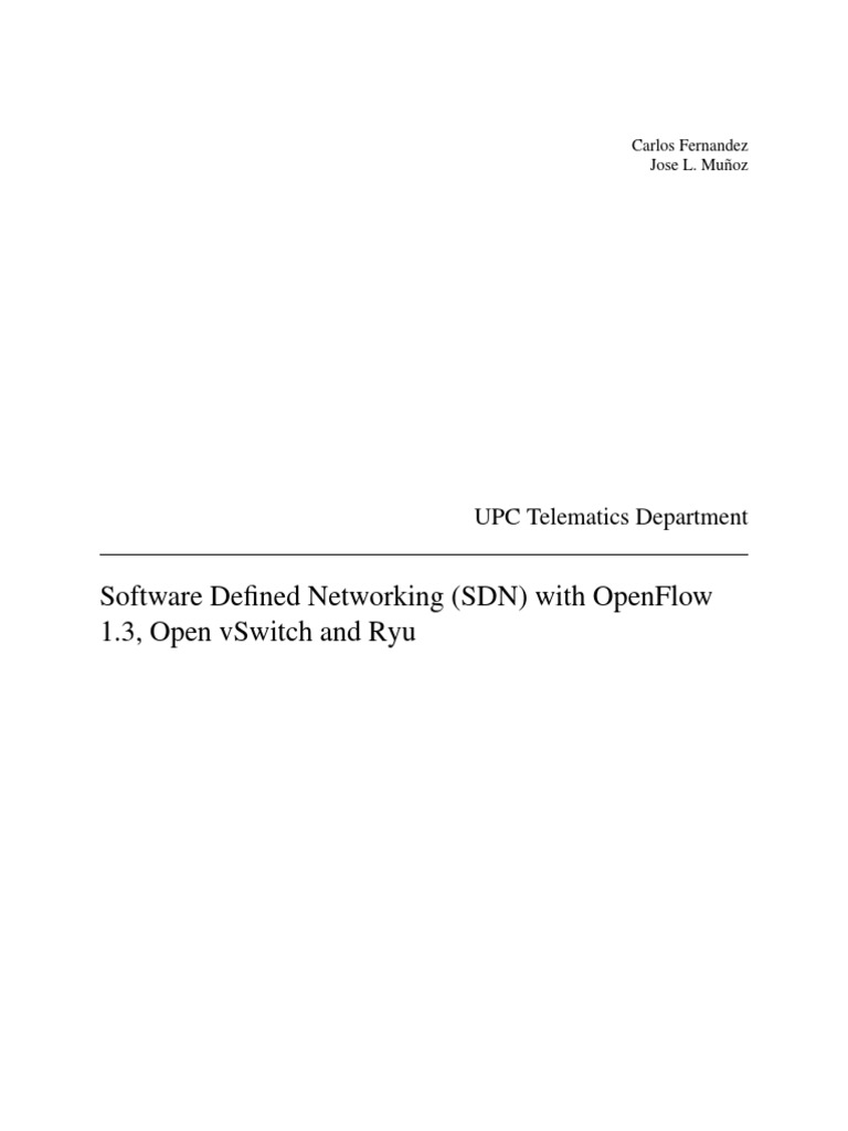 SDN Book PDF | PDF | Network Switch | Scalability