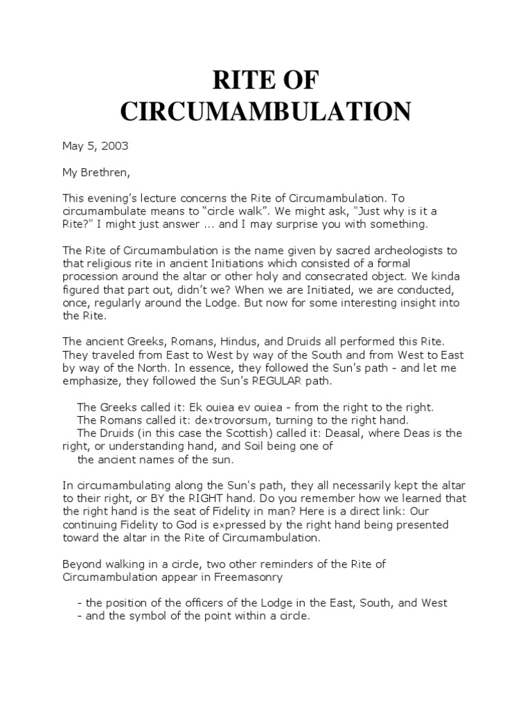 Rite of Circumambulation | PDF