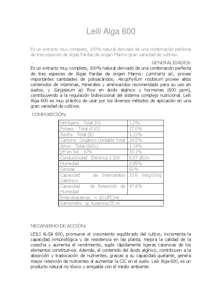 Leili Alga 600 | PDF | Suelo | Nutrientes