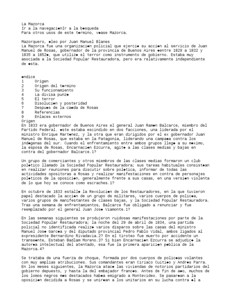 La Mazorca | PDF | Argentina | Agitación