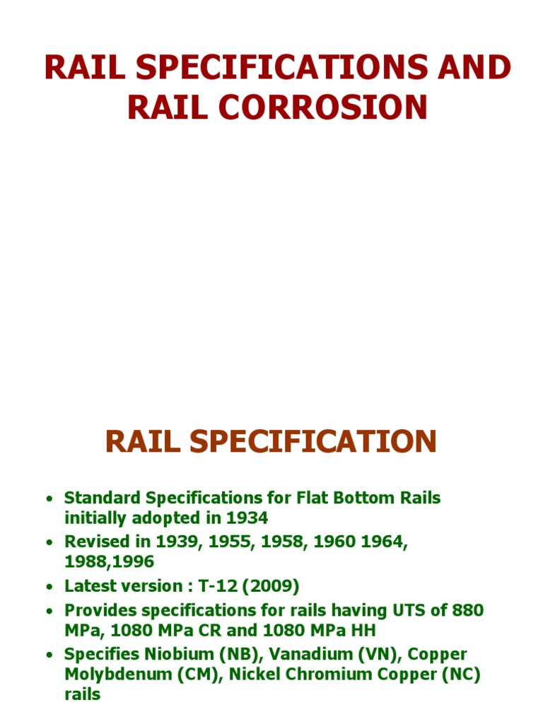 Rail Specification S & Corrosion | PDF | Fracture | Steel