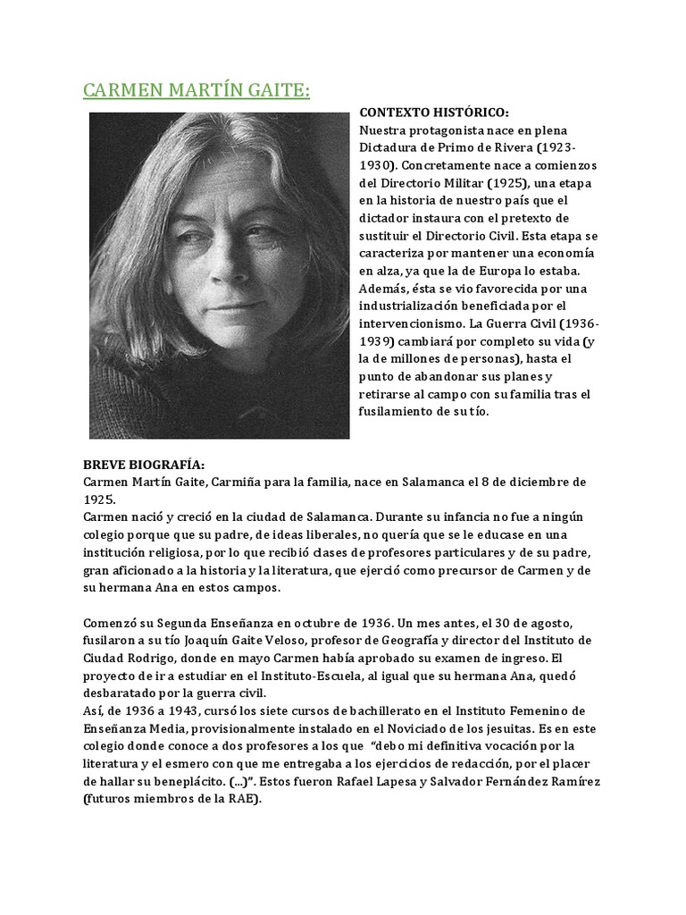 Carmen Martín Gaite Generación Literaria – XNCNS