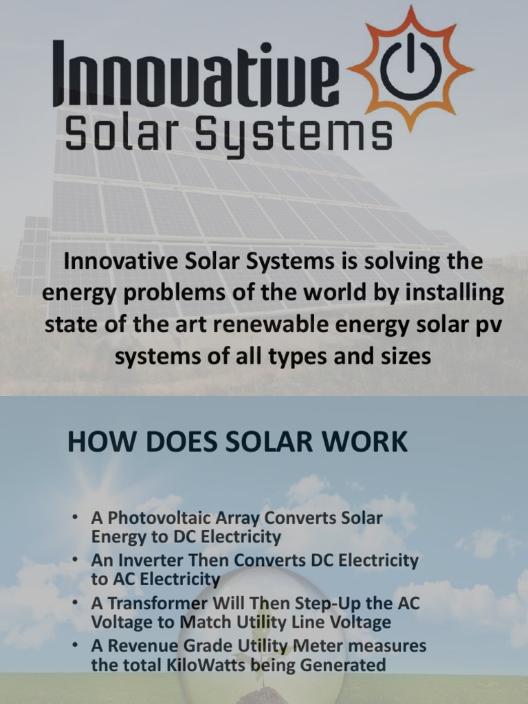 Innovative Solar Systems | Download Free PDF | Solar Power ...