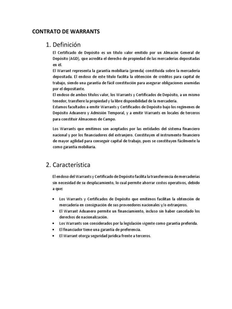 Warrant | PDF | Warrant (Finanzas) | Sociedad de responsabilidad limitada