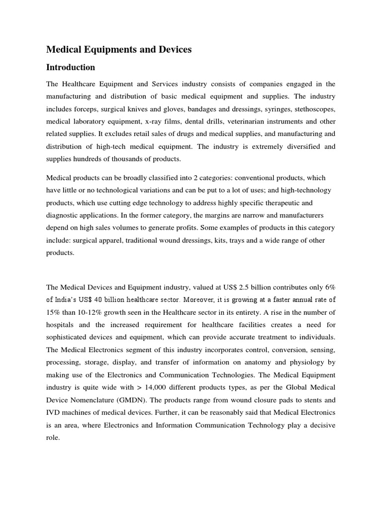 Medical Equipments and Devices | PDF | Medicine | Health Care