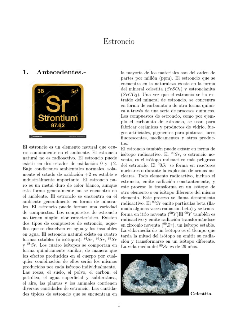 Estroncio | PDF | Química | Ciencias fisicas