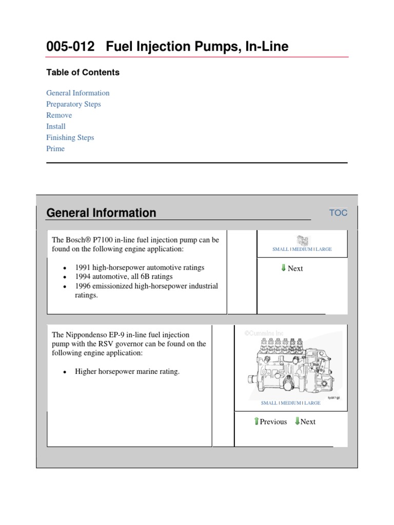 Injection Pump R&R | PDF | Fuel Injection | Pump