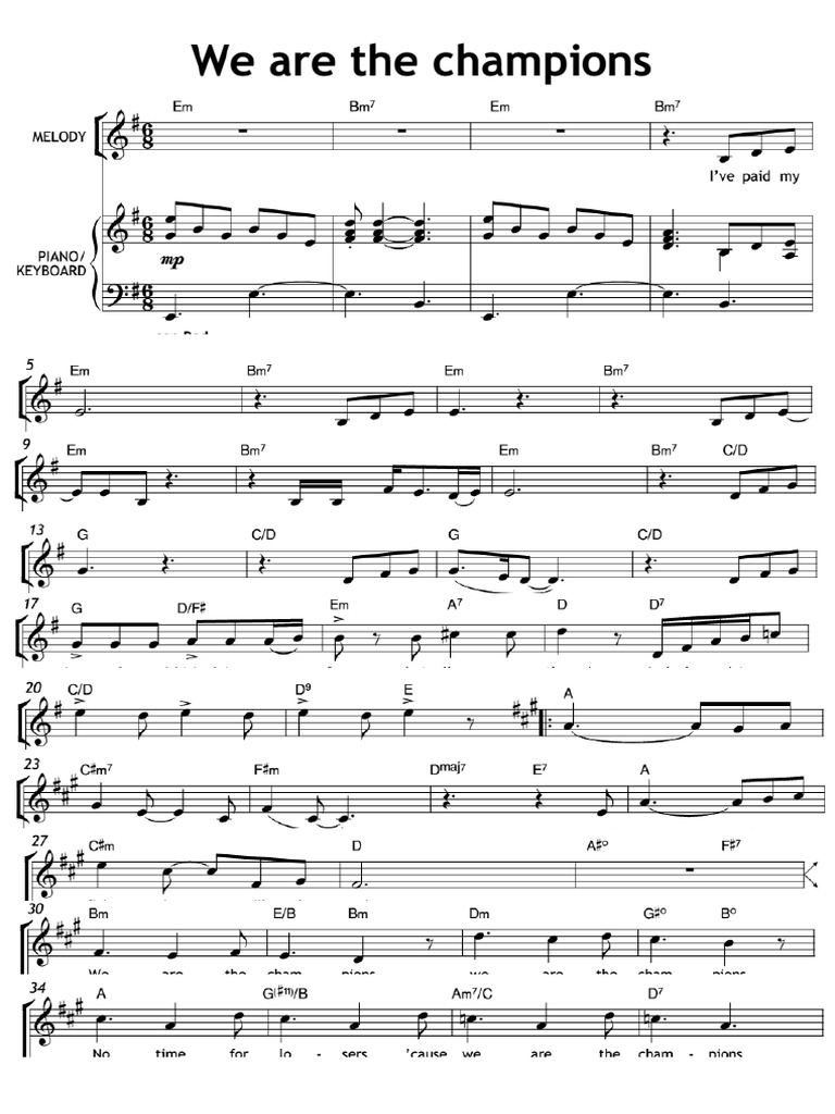 We Are the Champions - Violín