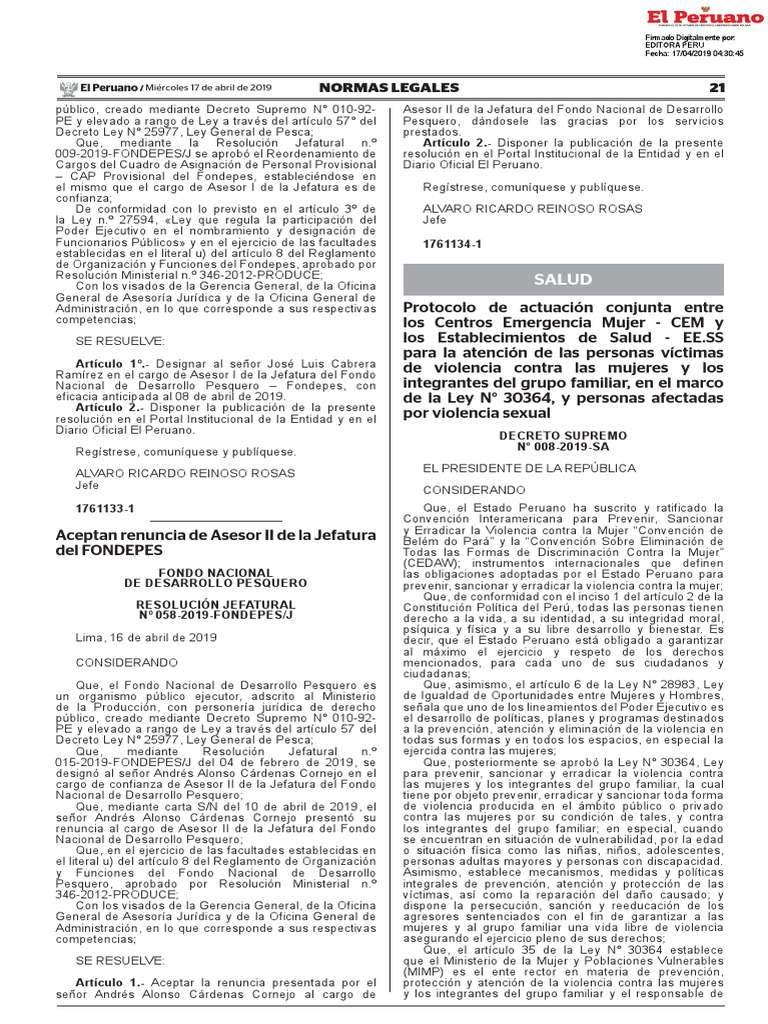 Perú Protocolo Salud CEM | PDF | La violencia contra las mujeres | Perú