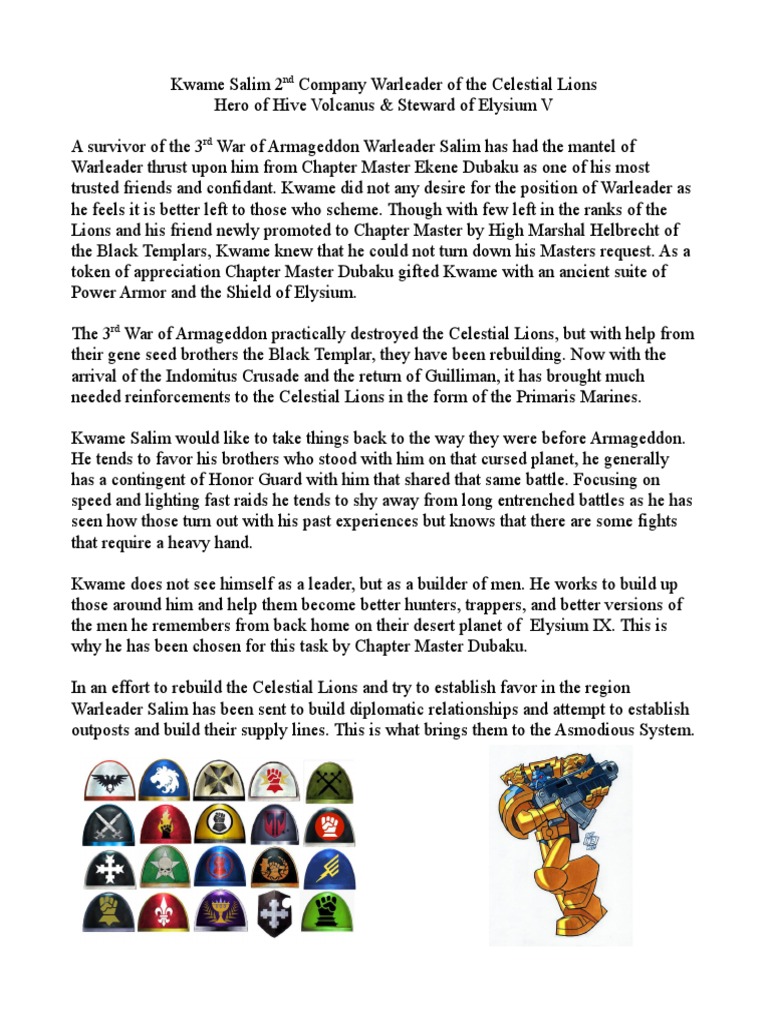 Kwame Salim: Celestial Lions Warleader | PDF | History