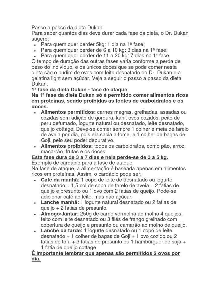 Passo A Passo Da Dieta Dukan Pdf Queijo Alimentos
