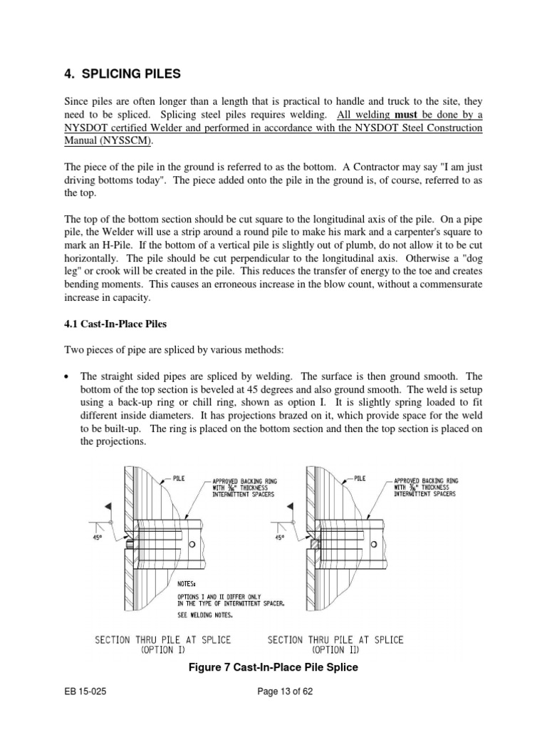 Splicing Piles: 4.1 Cast-In-Place Piles | PDF