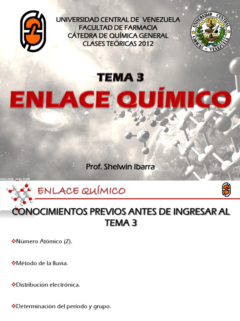 Tema 3 Enlace Químico - Clase 1 | PDF | Enlace químico | Moléculas