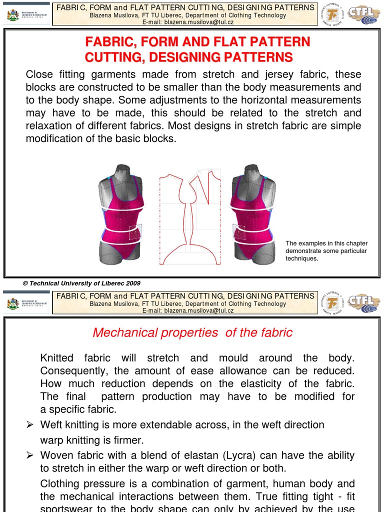Fabric - Form and Flat Pattern Cutting - Designing Patterns | PDF ...