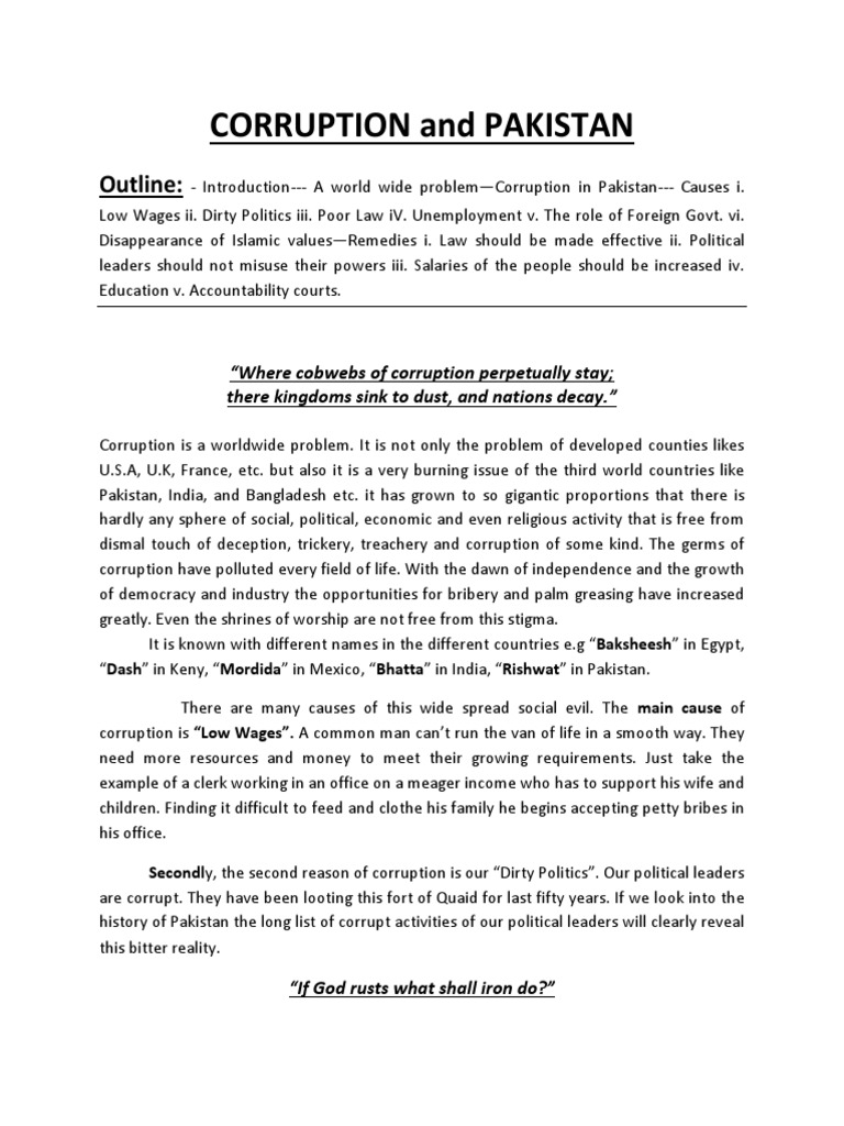 CORRUPTION and PAKISTAN | PDF | Corruption | Pakistan