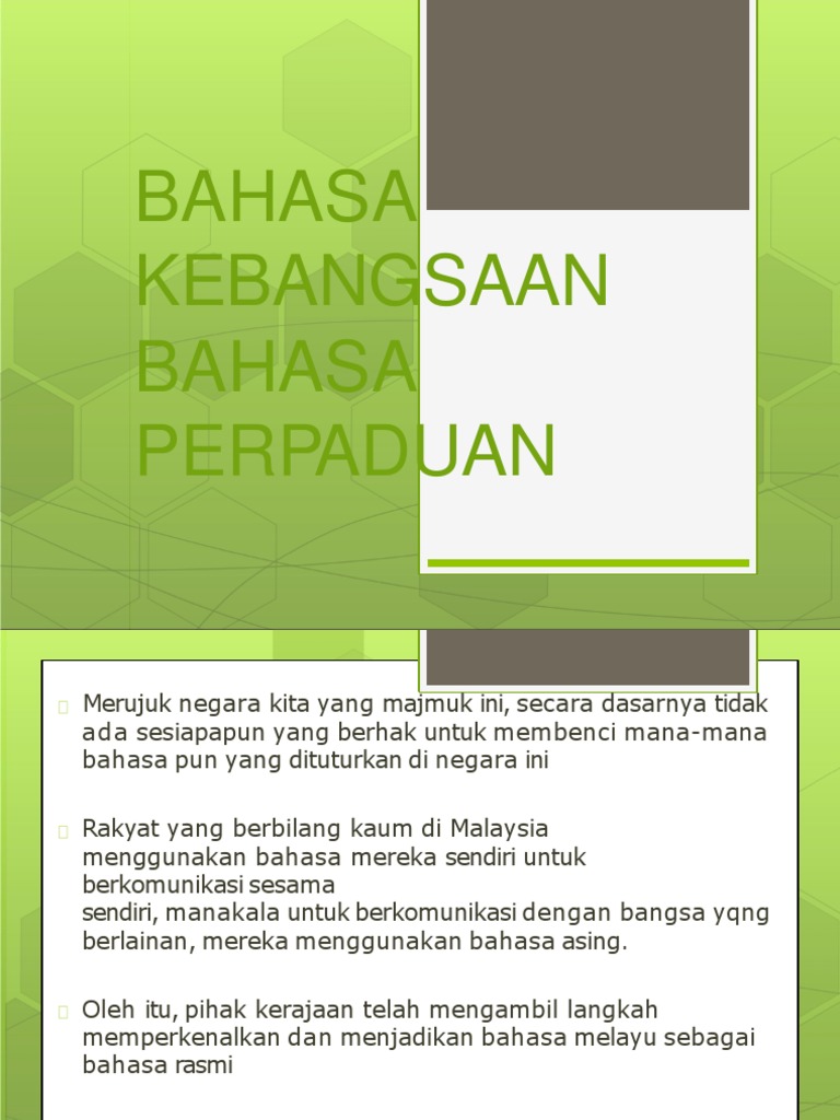 Bahasa Melayu Bahasa Perpaduan | PDF