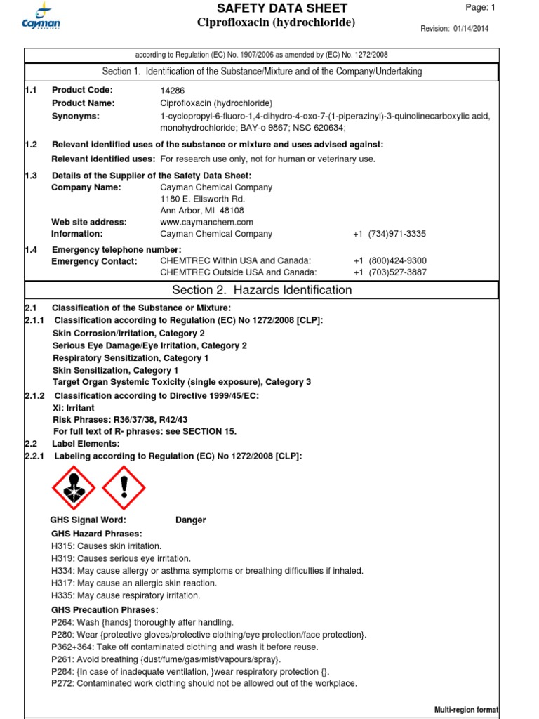 Section 1. Identification of The Substance/Mixture and of The Company ...