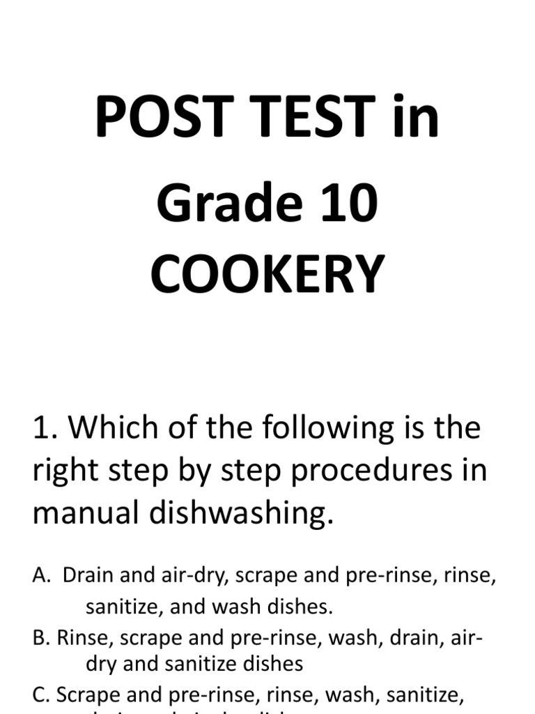 Post Test Grade 10 Cookery | PDF | Egg As Food | Cooking