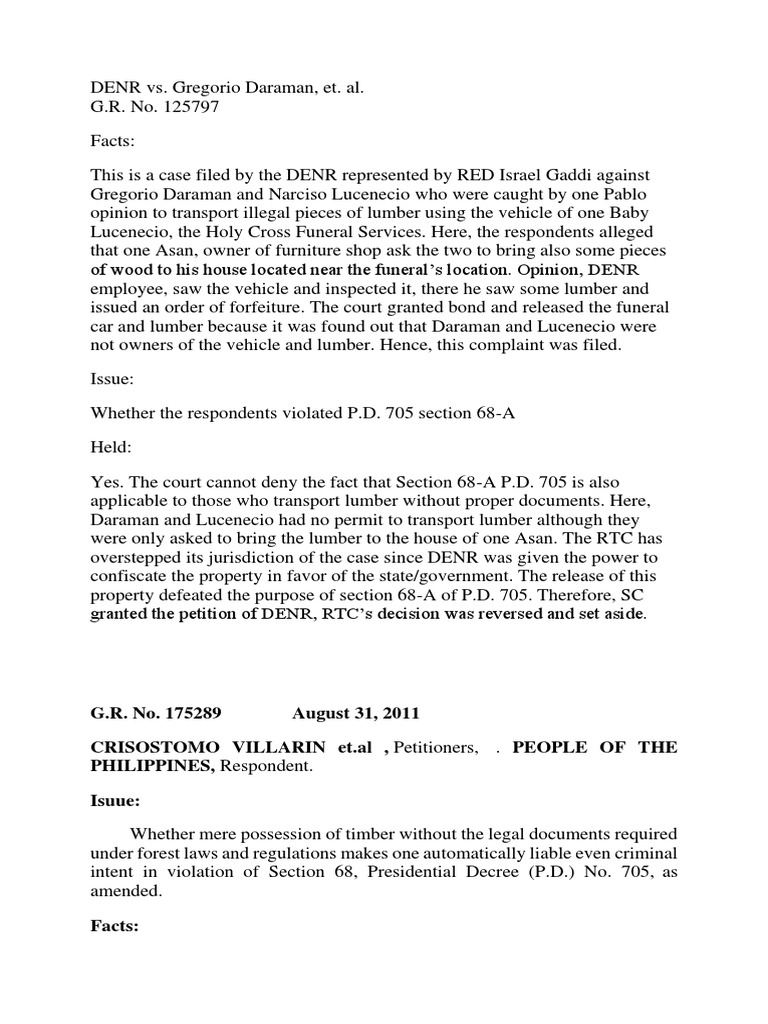 Nat Res Cases Digest | PDF | Mandamus | Government Information