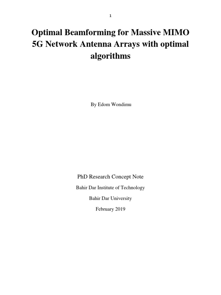 Optimal Beamforming For 5G MIMO | PDF | Mimo | Antenna (Radio)