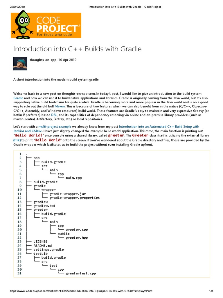 Introduction Into C++ Builds With Gradle - CodeProject | PDF | Library (Computing) | Computing ...