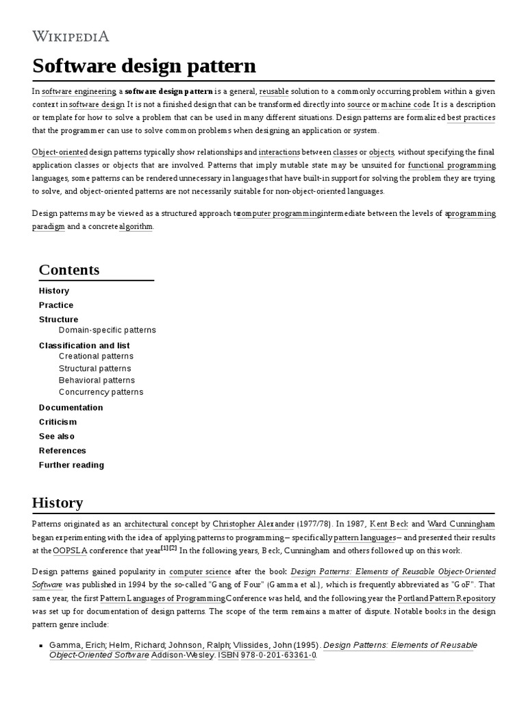 Software Design Pattern | PDF | Software Design Pattern | Engineering