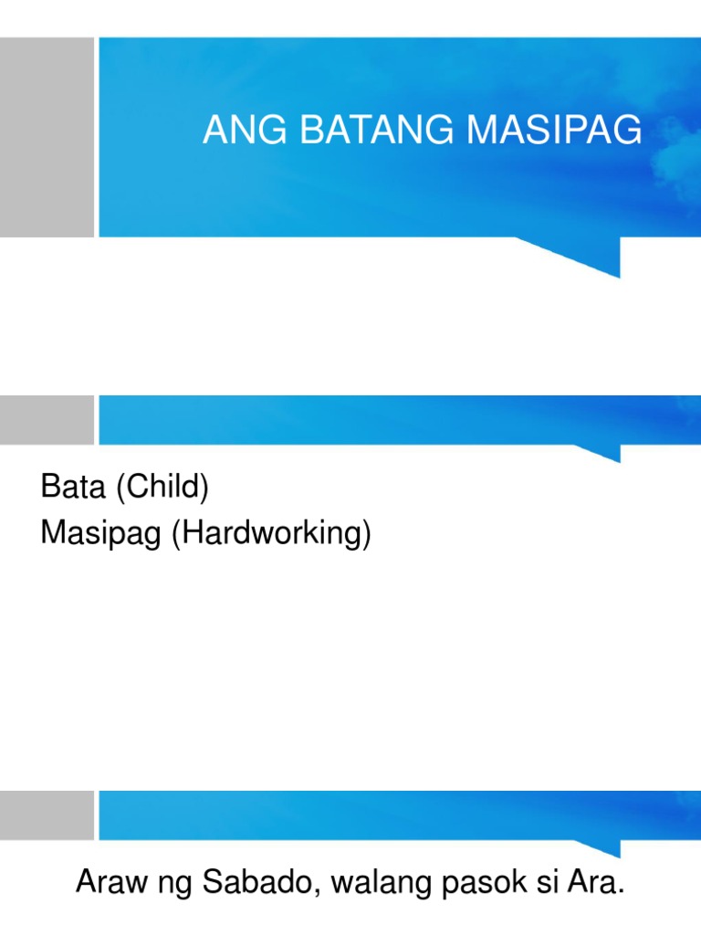Ang Batang Masipag | PDF
