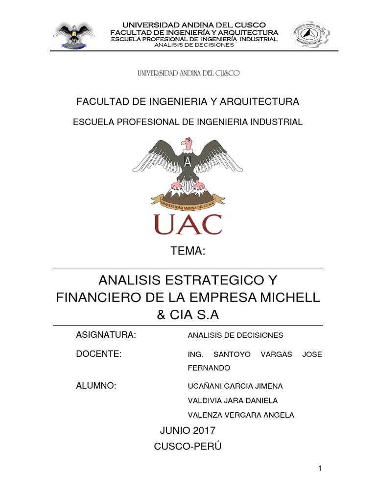 Analisis Estrategico Michell & Cia | PDF | Perú | Tecnología de ...