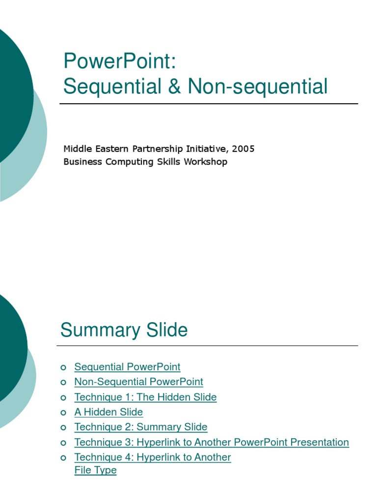 Powerpoint Sequence Options | PDF | Microsoft Power Point | Hyperlink
