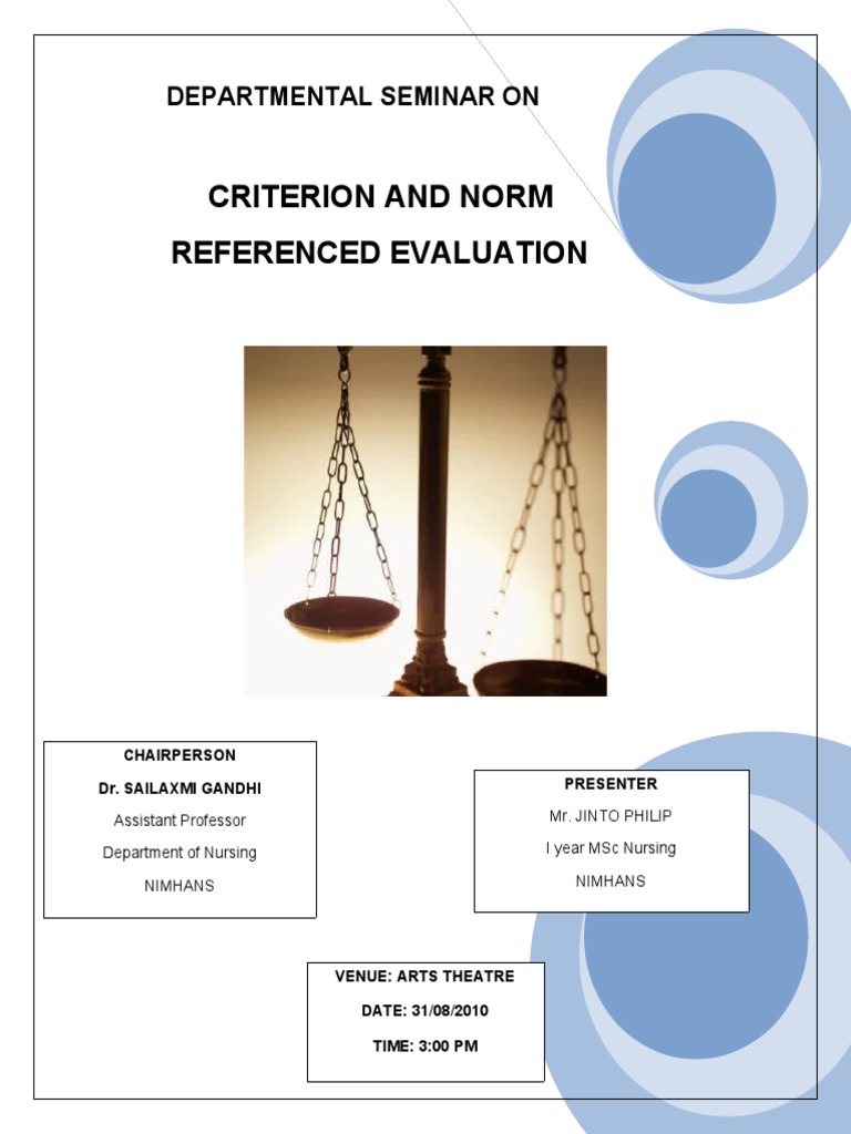 Criterion and Norm | PDF | Test (Assessment) | Evaluation Methods