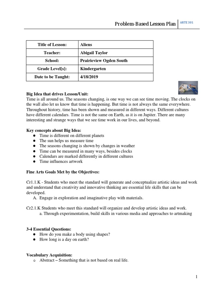 Aliens Lesson 6 Kindergarten Final | PDF | Extraterrestrial Life | Time