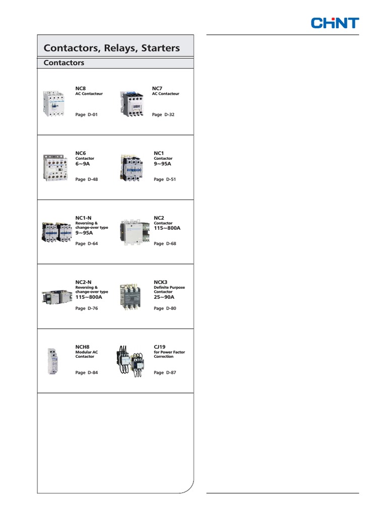 NC8 Series AC Contactor Overview | PDF | Electrical Engineering | Power ...