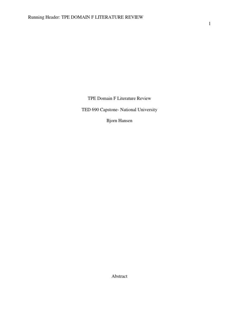Ted 690 Domain F Lit Review PD Review | PDF | Project Based Learning ...