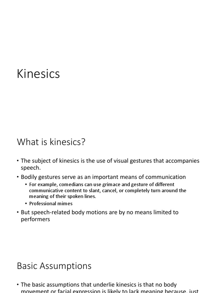 Understanding Kinesics: Body Language Basics | PDF