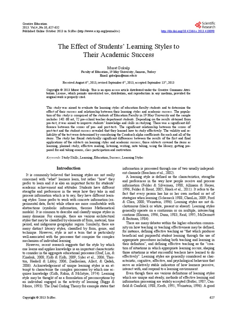 The - Effect - of - Students - Learning - Styles - To - Their ...