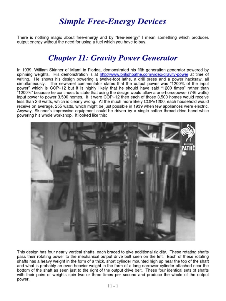 Gravity Power Generator Explained | PDF | Axle | Electric Motor