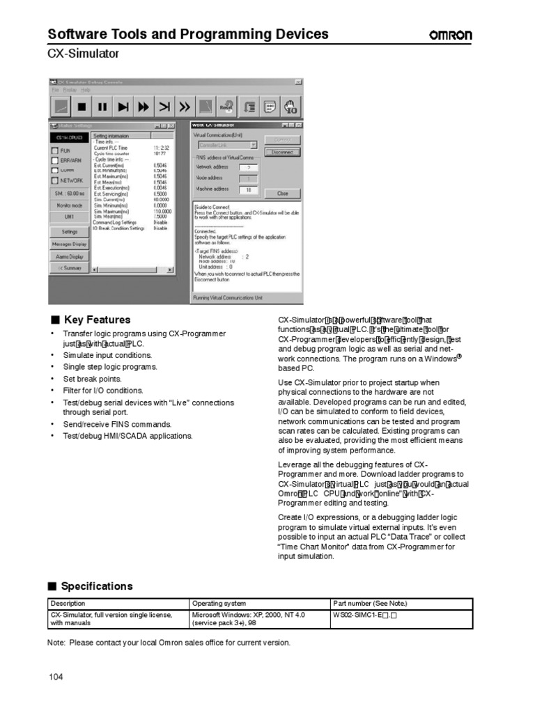 CX Simulator Folheto GC CS1-1 | PDF | Programmable Logic Controller | Computer Program