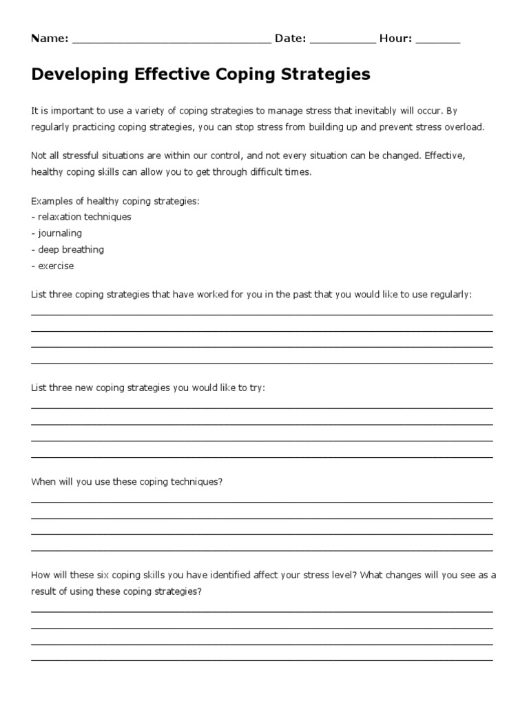 Developing Effective Coping Strategies and Cpoing Skills and Habits ...