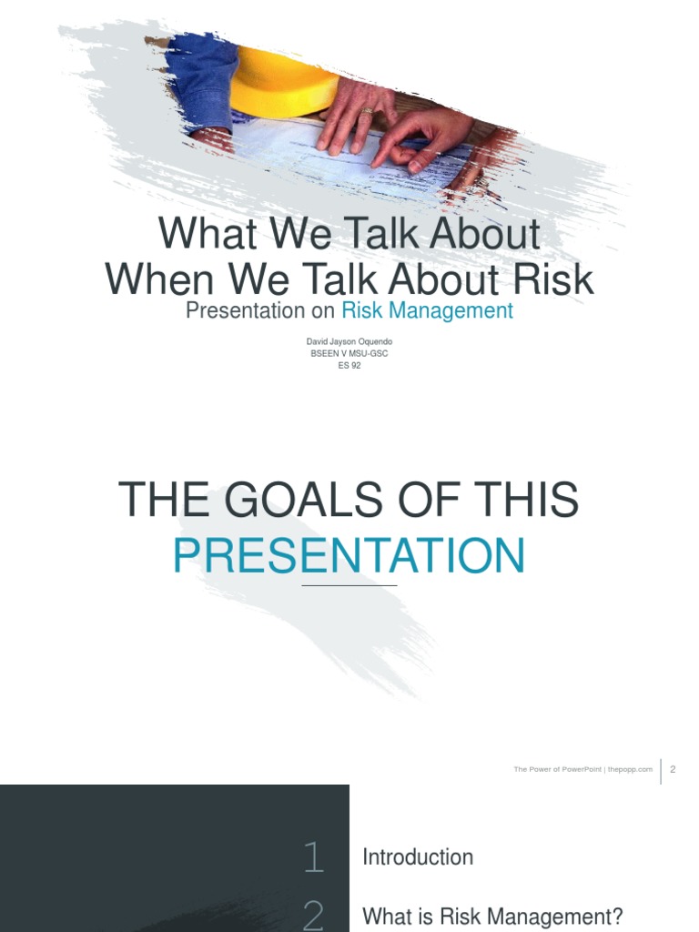 What We Talk About When We Talk About Risk: Presentation On | PDF ...
