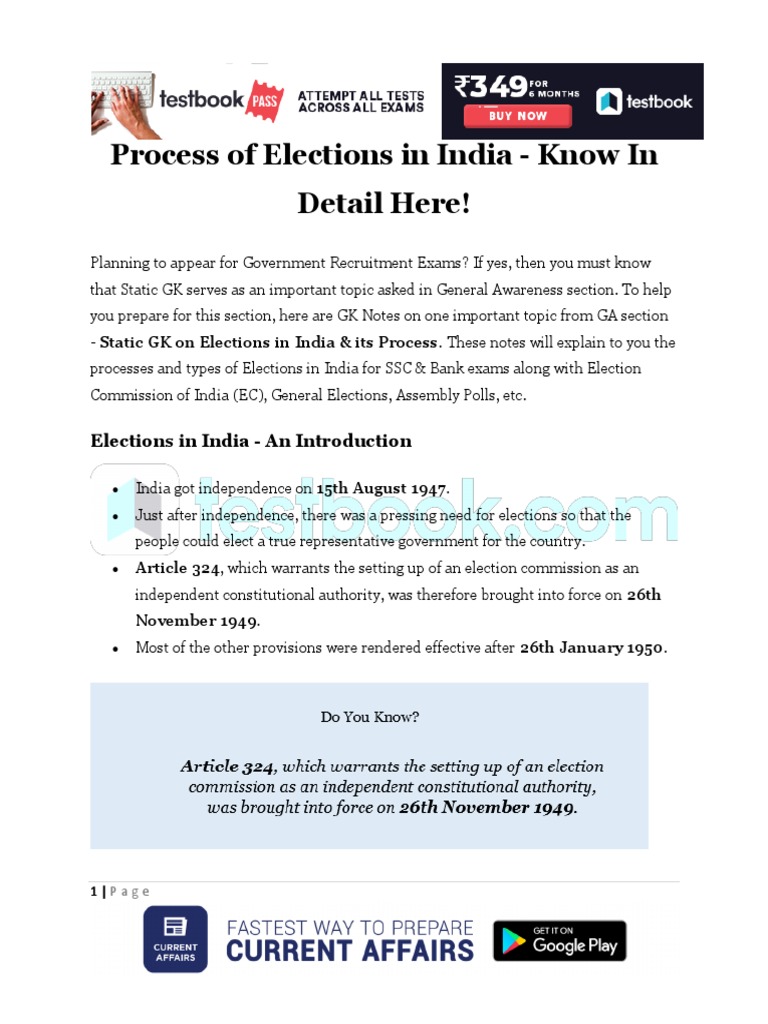 Process of Elections in India Know in Detail Here Dab5733b | PDF ...