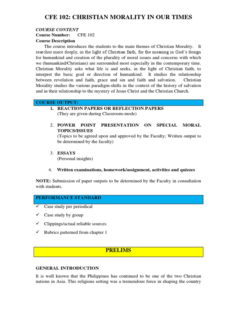 Christian Morality in Context: Exploring Moral Principles and ...